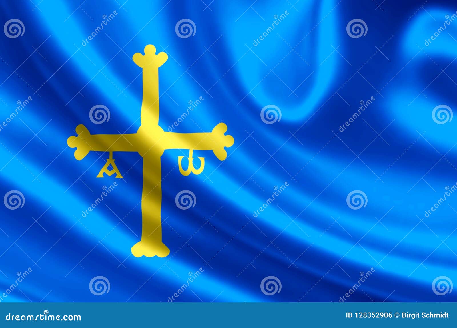 Ejemplo De La Bandera De Asturias Stock de ilustración - Ilustración de ...