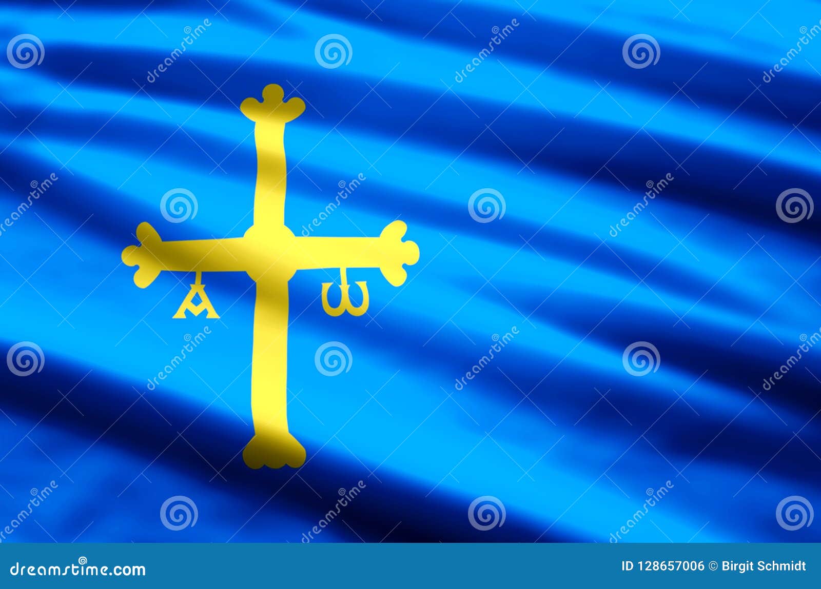 Ejemplo De La Bandera De Asturias Stock de ilustración - Ilustración de ...