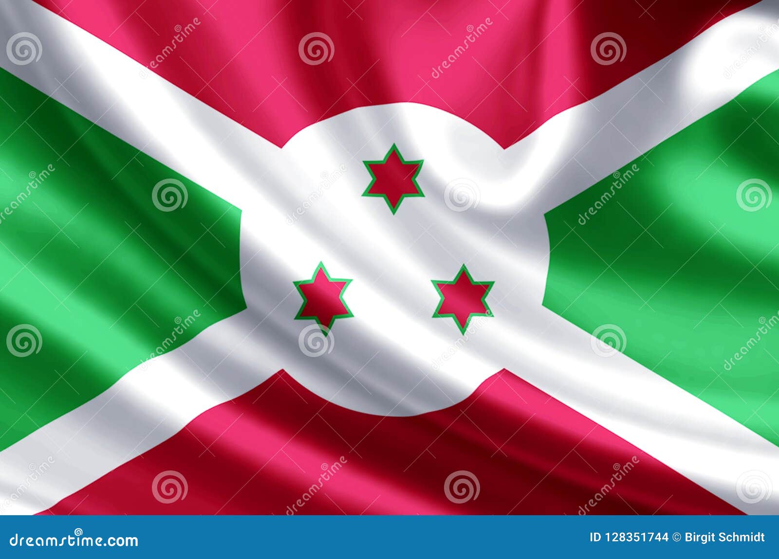 Ejemplo De La Bandera De Burundi Stock de ilustración - Ilustración de ...
