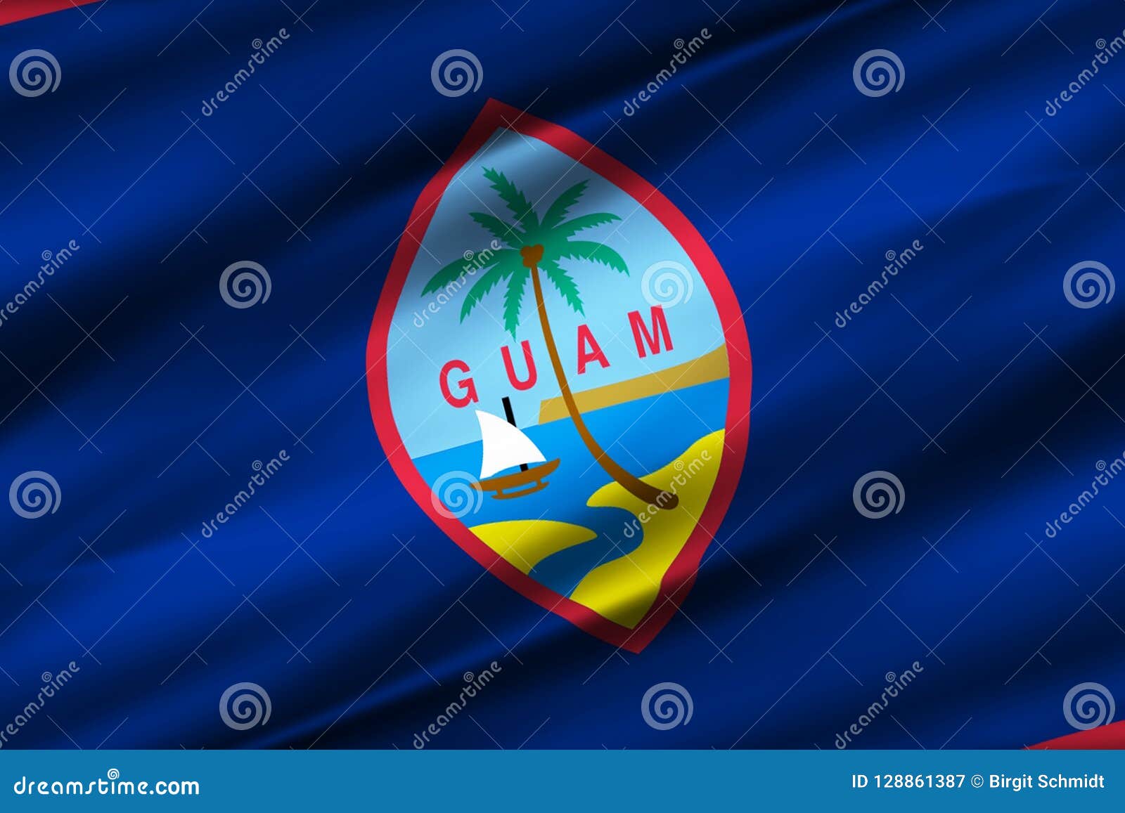 Ejemplo De La Bandera De Guam Stock de ilustración - Ilustración de ...