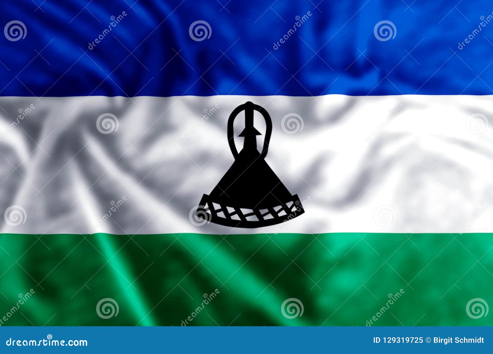 Ejemplo De La Bandera De Lesotho Stock de ilustración - Ilustración de ...
