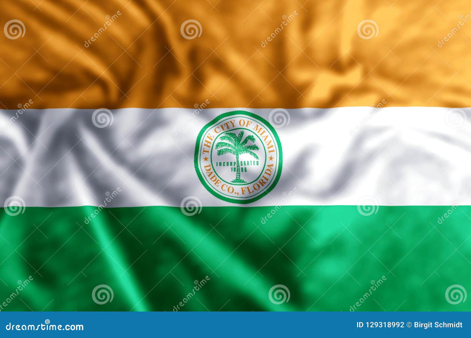 Ejemplo De La Bandera De Miami La Florida Stock de ilustración ...