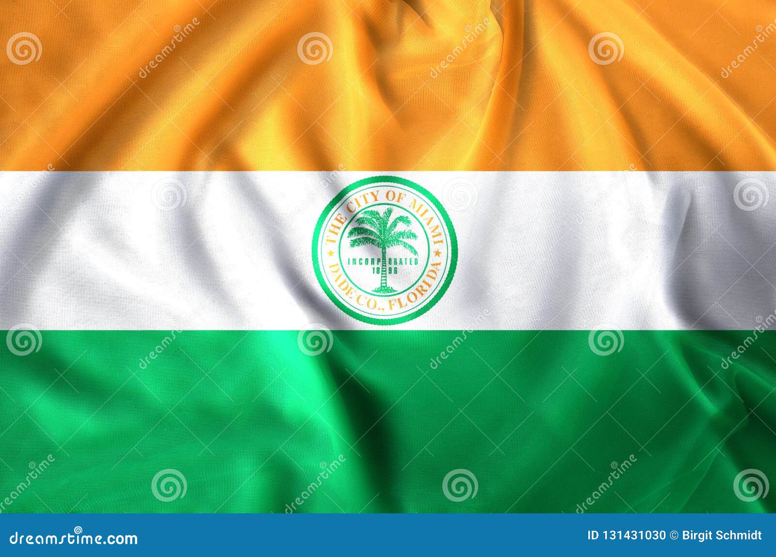 Ejemplo De La Bandera De Miami La Florida Stock de ilustración ...