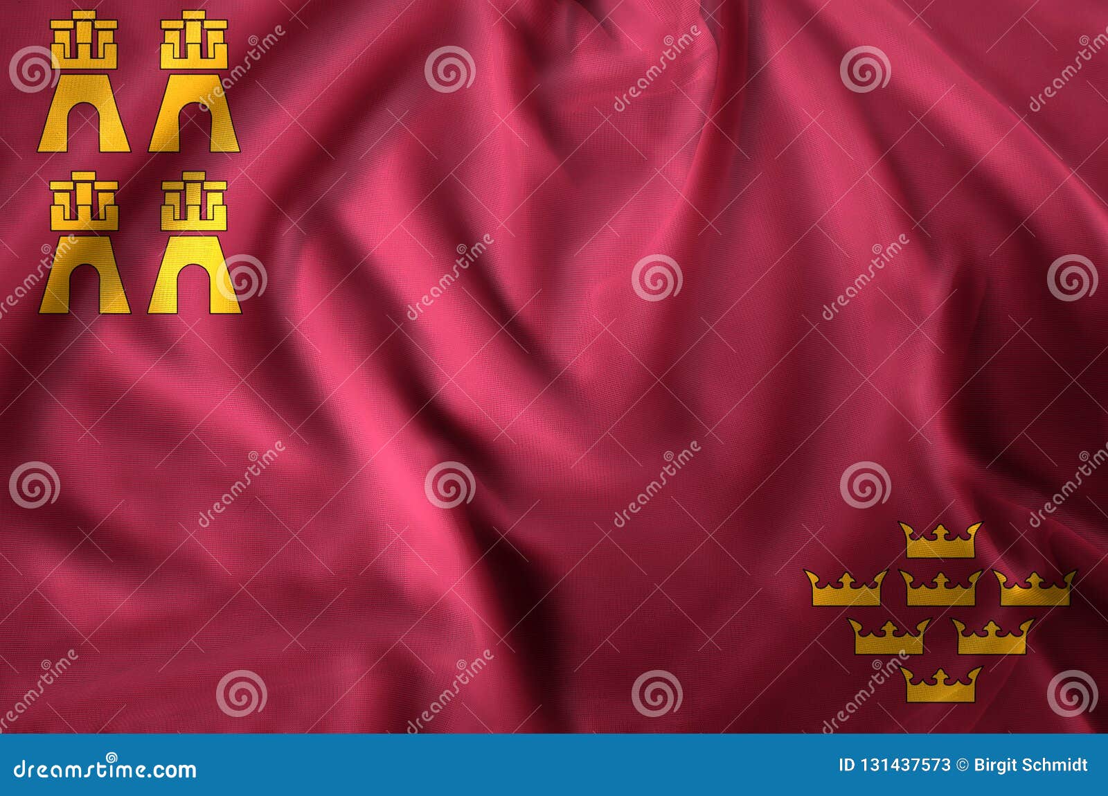 Ejemplo De La Bandera De Murcia Stock de ilustración - Ilustración de ...