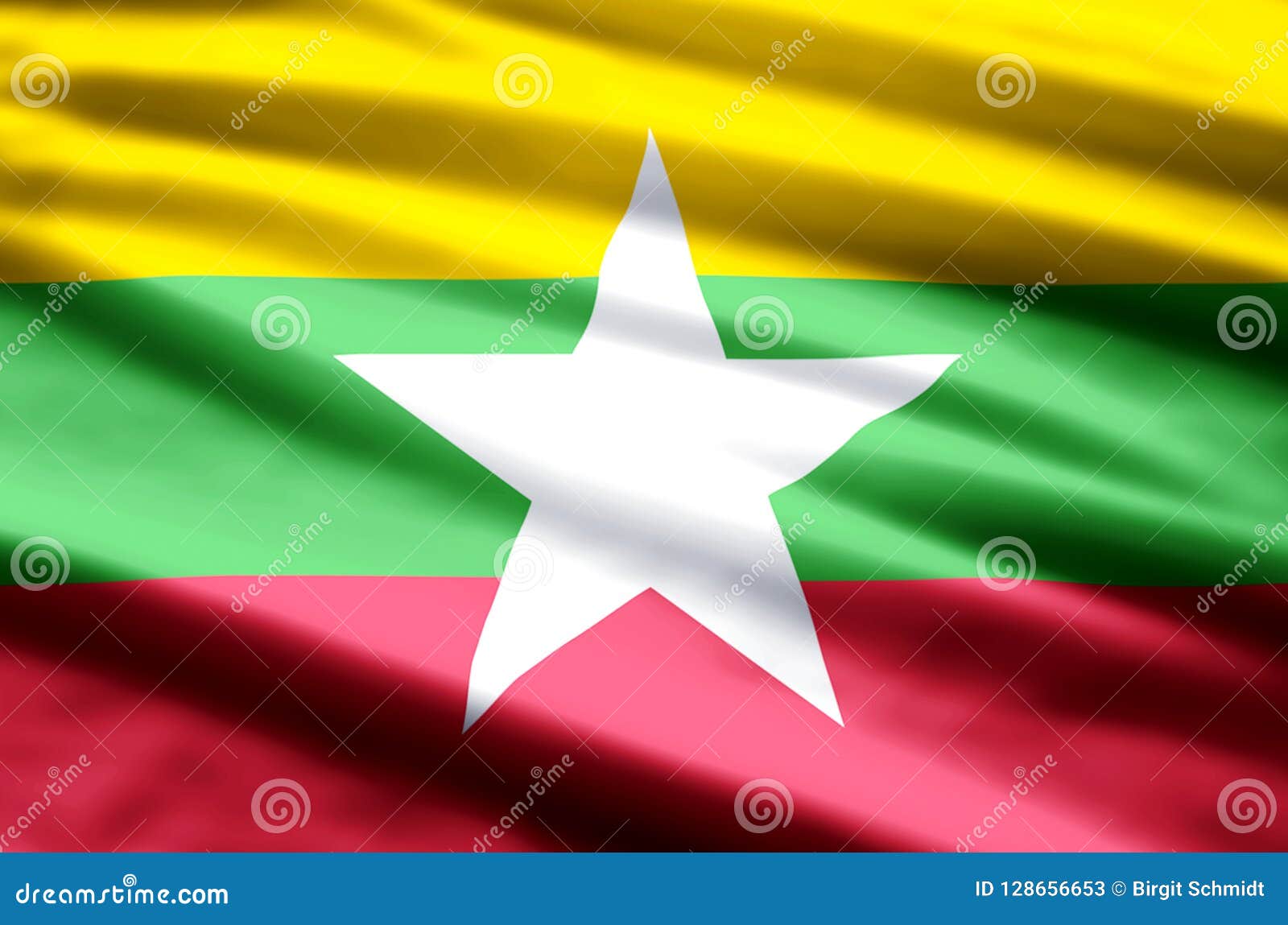 Ejemplo De La Bandera De Myanmar Stock de ilustración - Ilustración de ...