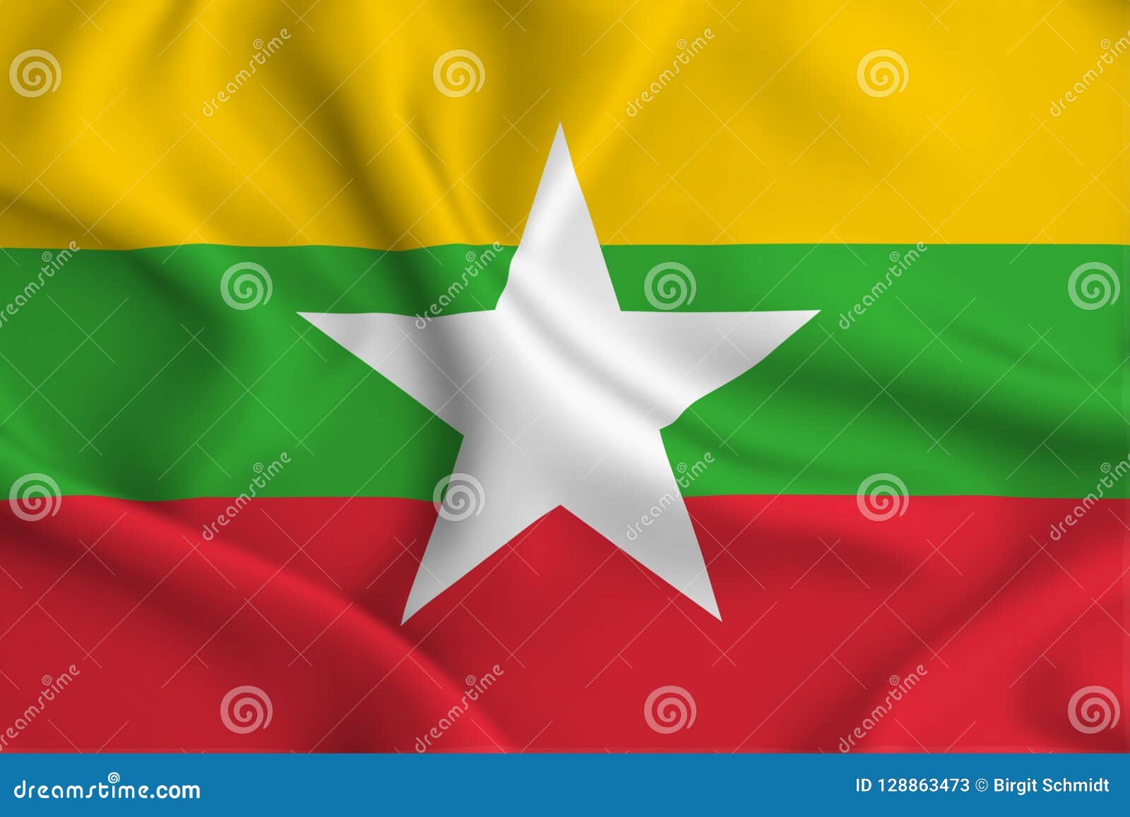 Ejemplo De La Bandera De Myanmar Stock de ilustración - Ilustración de ...