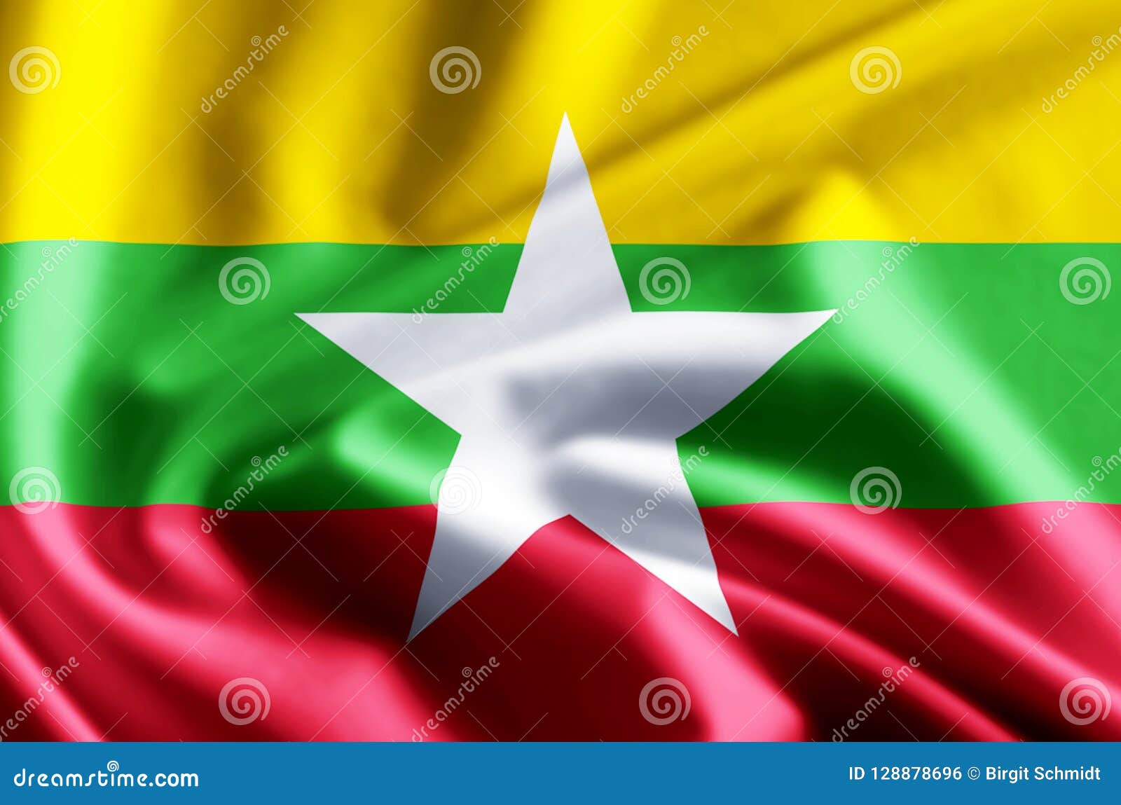 Ejemplo De La Bandera De Myanmar Stock de ilustración - Ilustración de ...