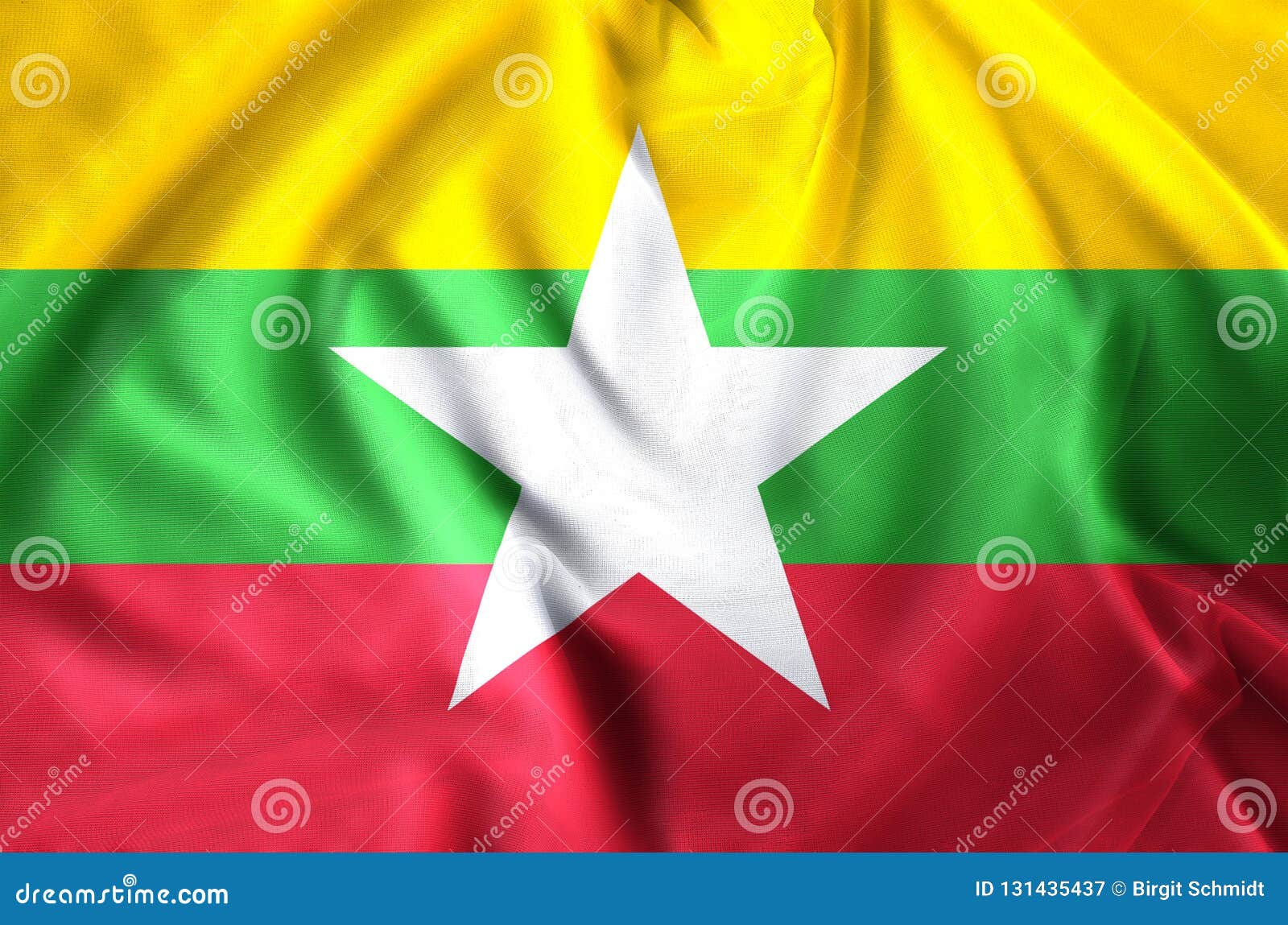 Ejemplo De La Bandera De Myanmar Stock de ilustración - Ilustración de ...