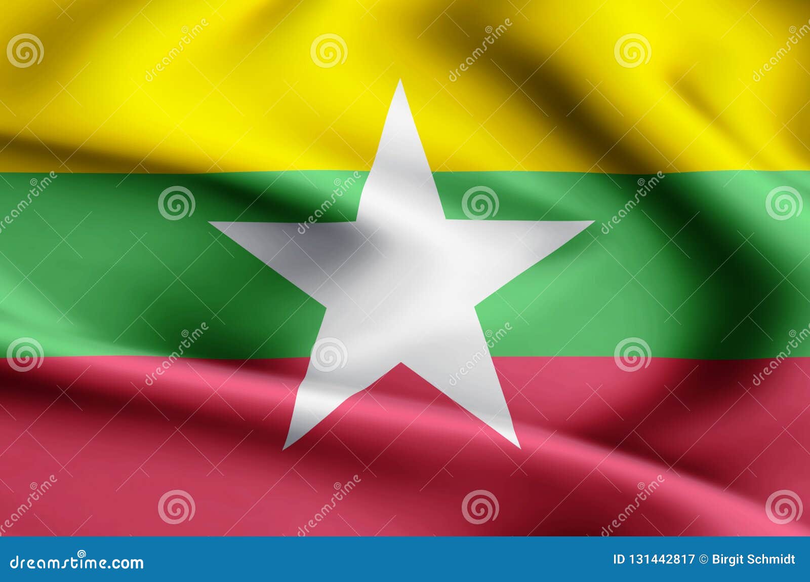 Ejemplo De La Bandera De Myanmar Stock de ilustración - Ilustración de ...