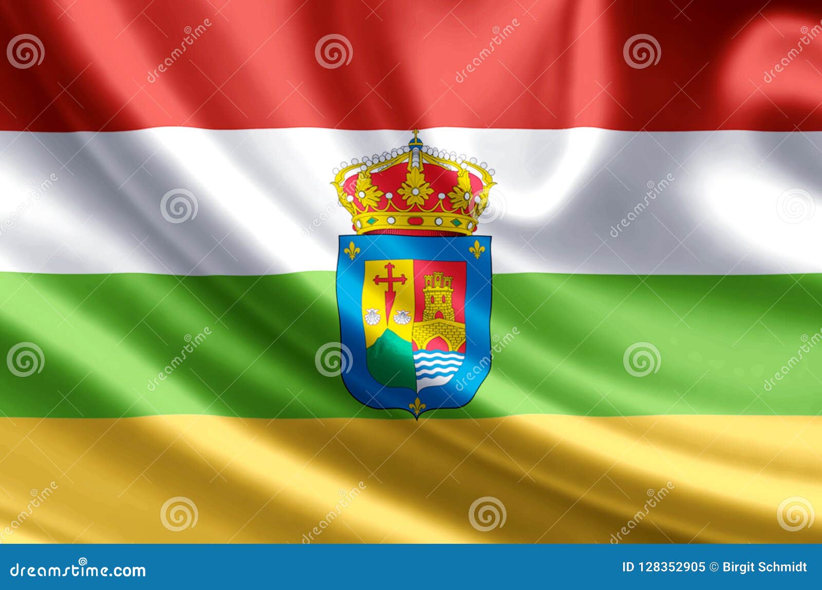 Ejemplo De La Bandera De La Rioja Stock de ilustración - Ilustración de ...