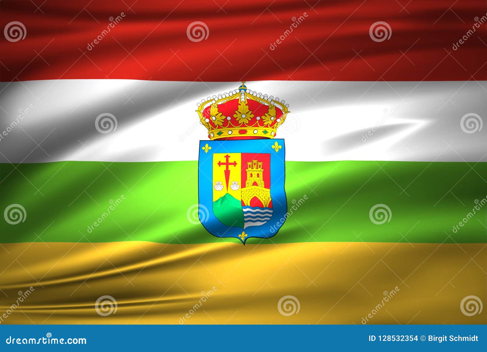 Ejemplo De La Bandera De La Rioja Stock de ilustración - Ilustración de ...