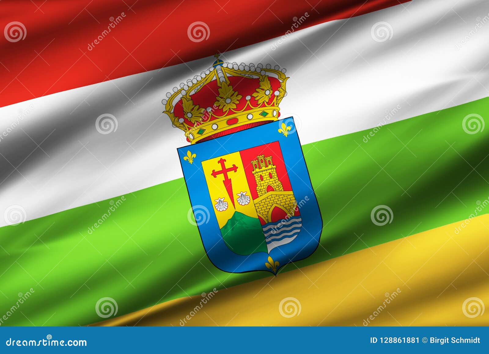 Ejemplo De La Bandera De La Rioja Stock de ilustración - Ilustración de ...
