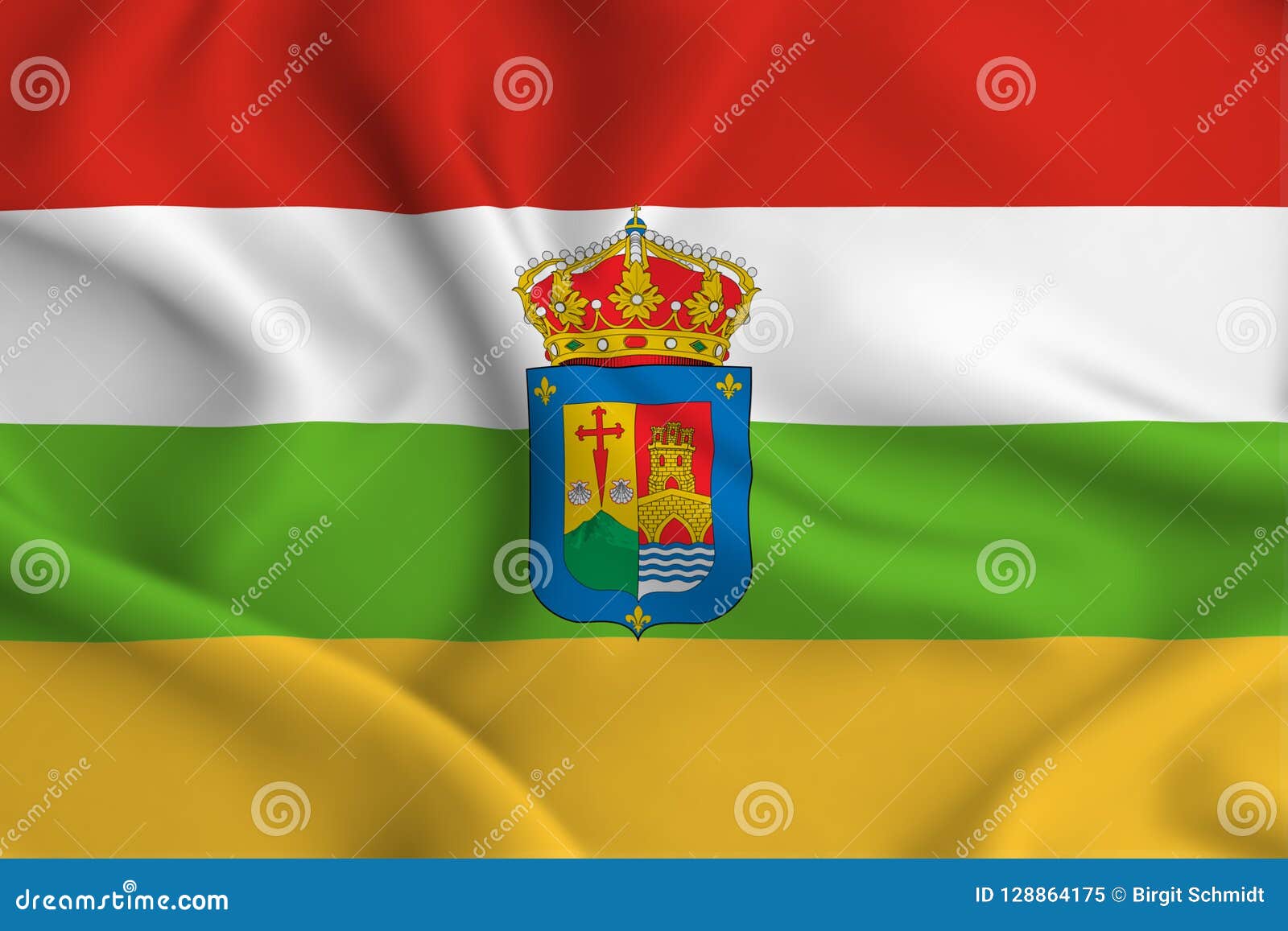 Ejemplo De La Bandera De La Rioja Stock de ilustración - Ilustración de ...