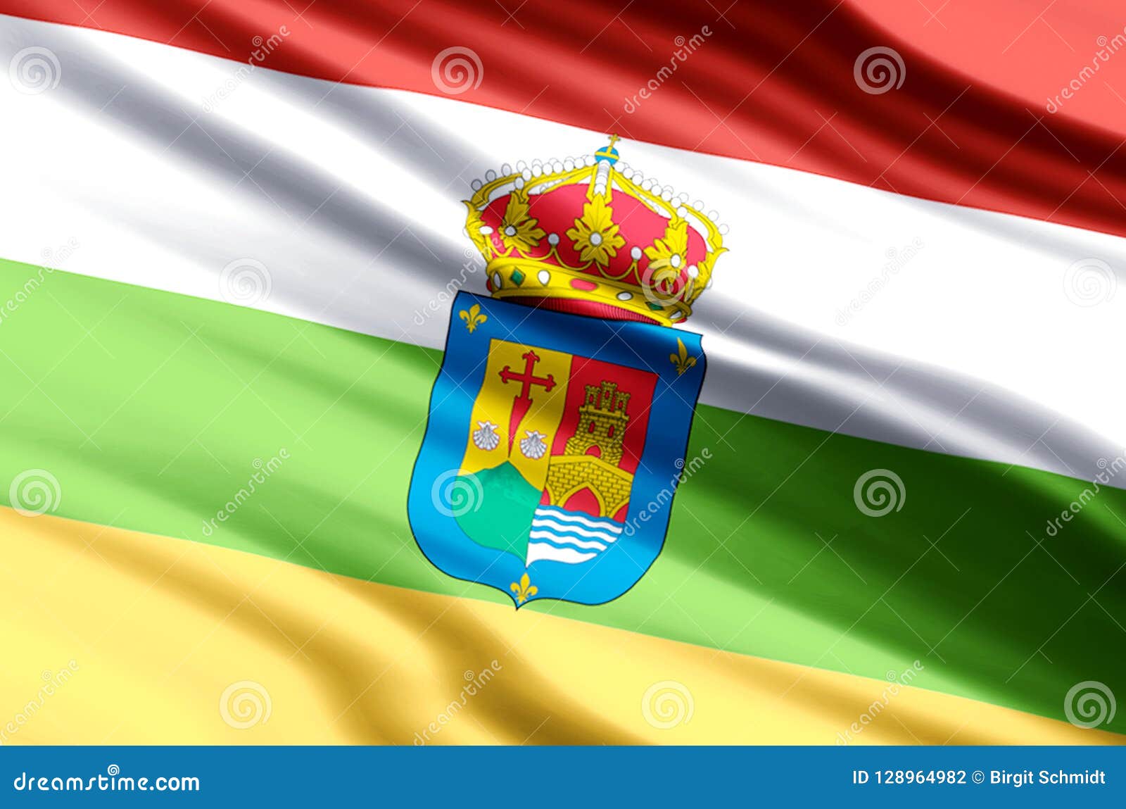 Ejemplo De La Bandera De La Rioja Stock de ilustración - Ilustración de ...