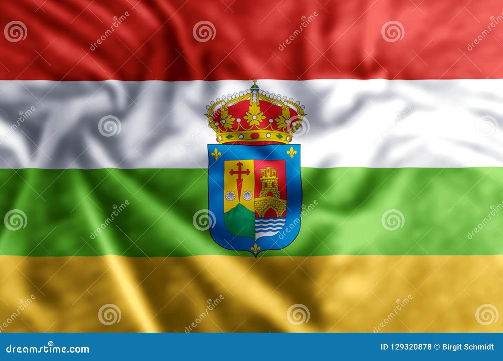 Ejemplo De La Bandera De La Rioja Stock de ilustración - Ilustración de ...