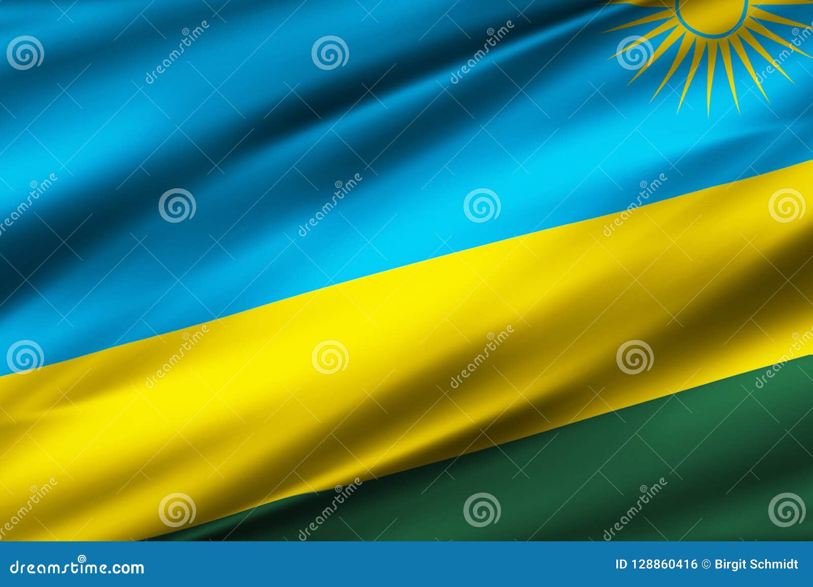 Ejemplo De La Bandera De Rwanda Stock de ilustración - Ilustración de ...