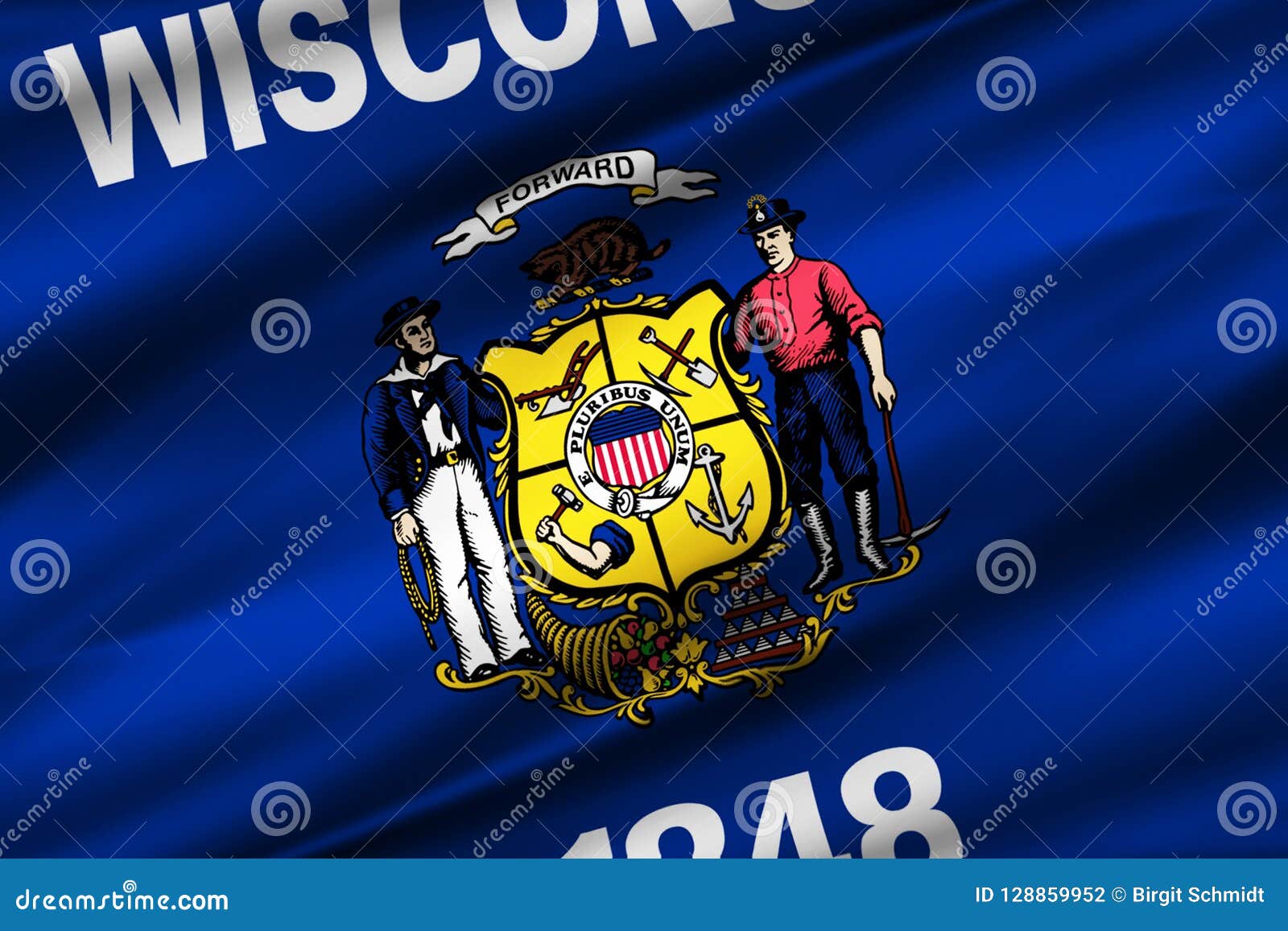 Ejemplo De La Bandera De Wisconsin Stock de ilustración - Ilustración ...
