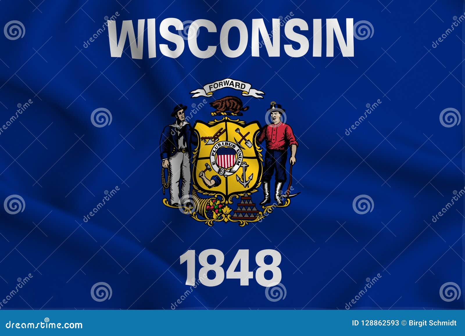Ejemplo De La Bandera De Wisconsin Stock de ilustración - Ilustración ...