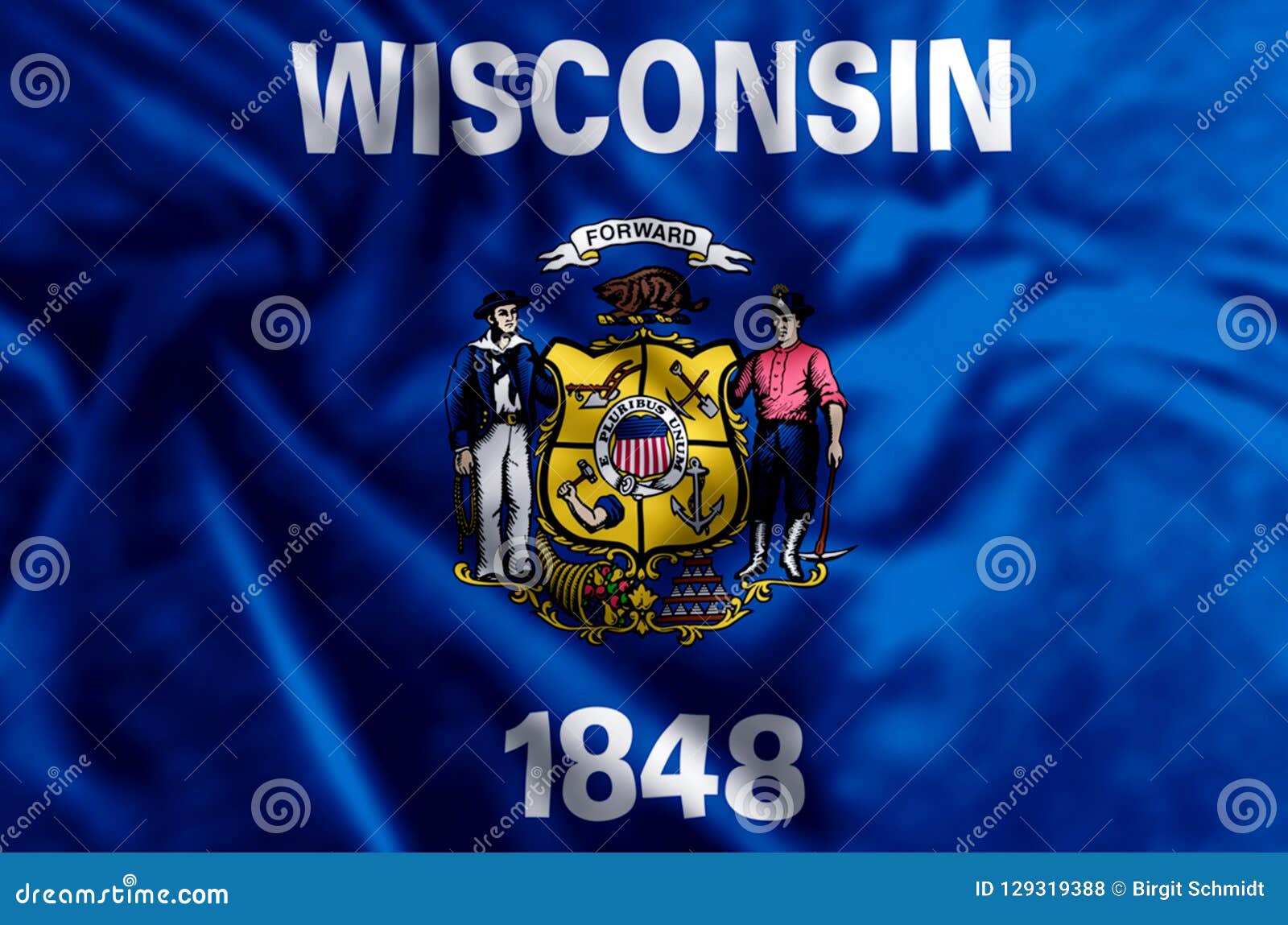 Ejemplo De La Bandera De Wisconsin Stock de ilustración - Ilustración ...