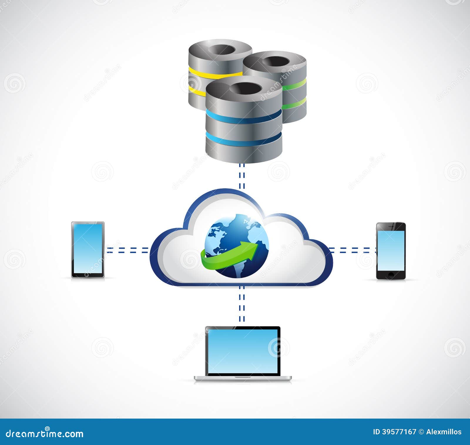 Ejemplo De La Conexión De Red De Los Servidores De Base De Datos Stock ...