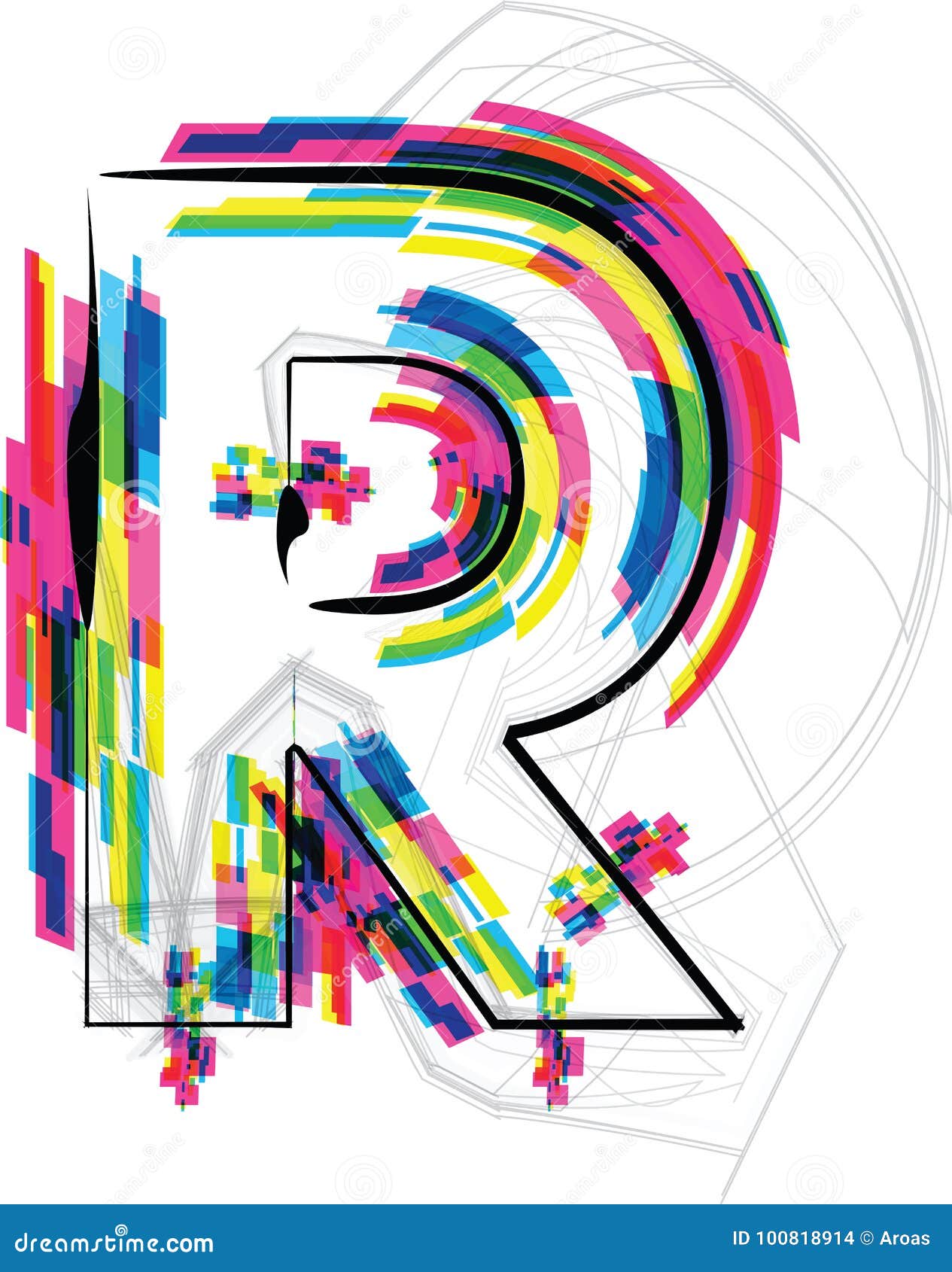 Ejemplo De La Fuente Letra R Ilustración del Vector - Ilustración de ...