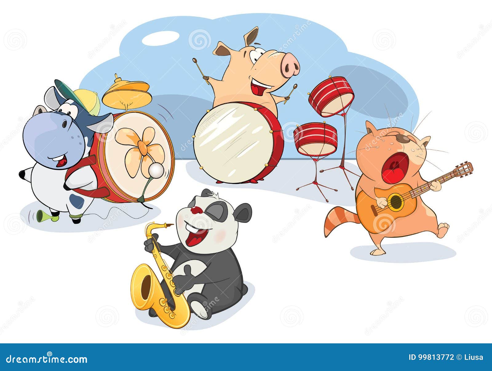Ejemplo De La Gran Orquesta Animal Ilustración del Vector - Ilustración ...