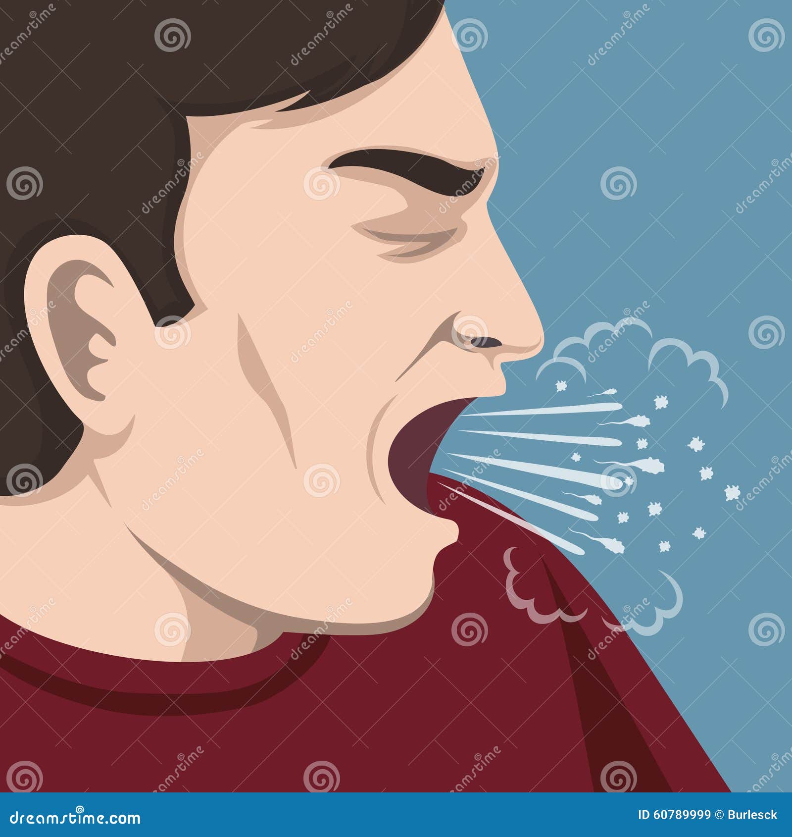 Ejemplo de la tos ilustración del vector. Ilustración de silueta - 60789999