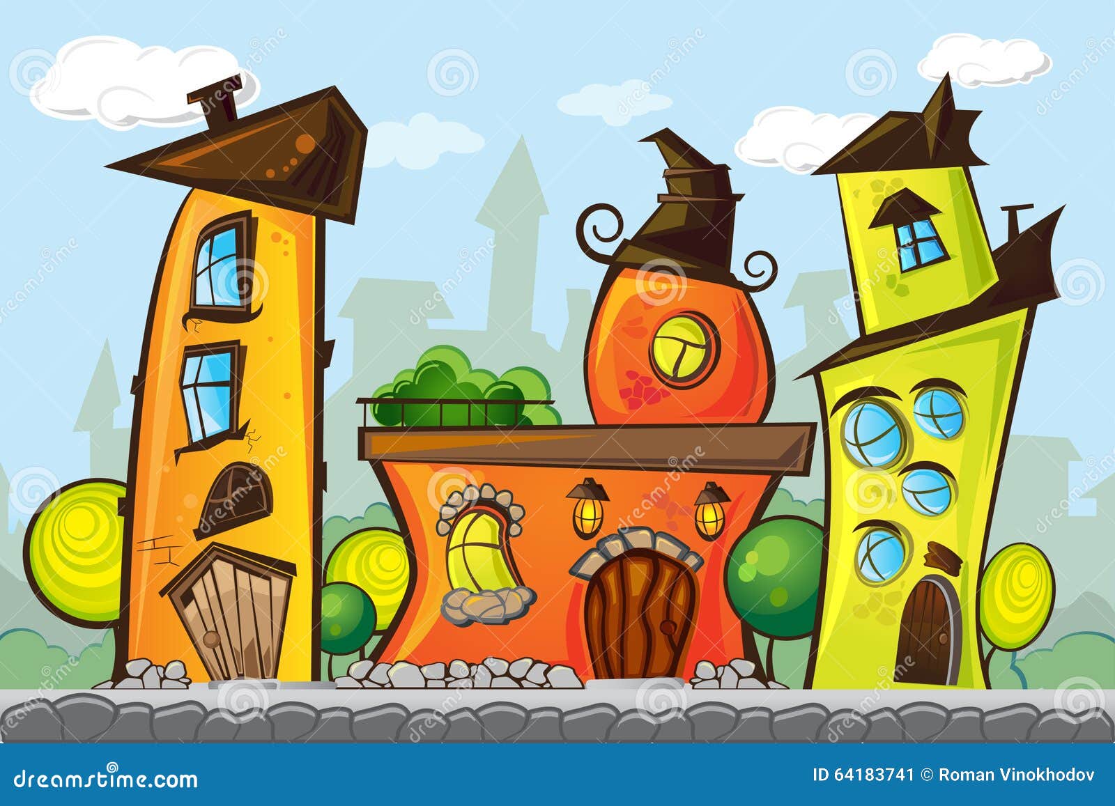 Ejemplo De Las Casas De La Historieta Ilustración del Vector ...