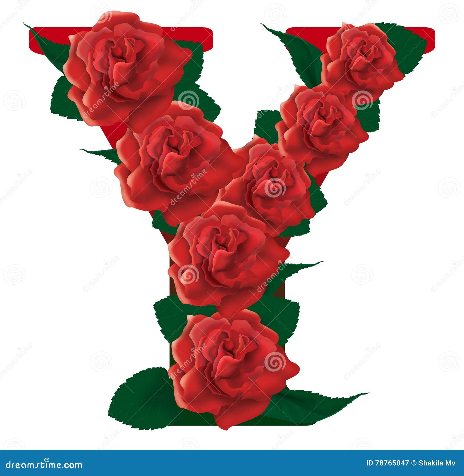 Ejemplo De Las Rosas Rojas De La Letra Y Imagen de archivo ...