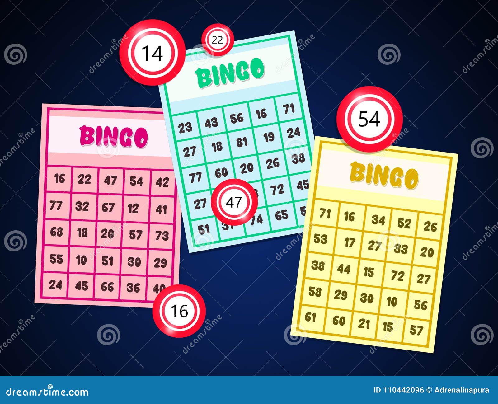 Ejemplo De Las Tarjetas Del Bingo Stock de ilustración - Ilustración de ...