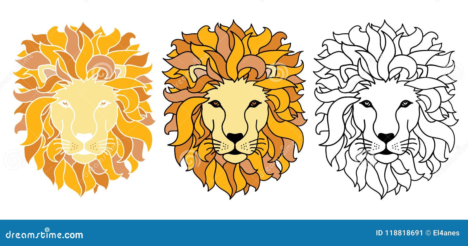 Ejemplo De Los Leones Del Vector Ilustración del Vector - Ilustración ...