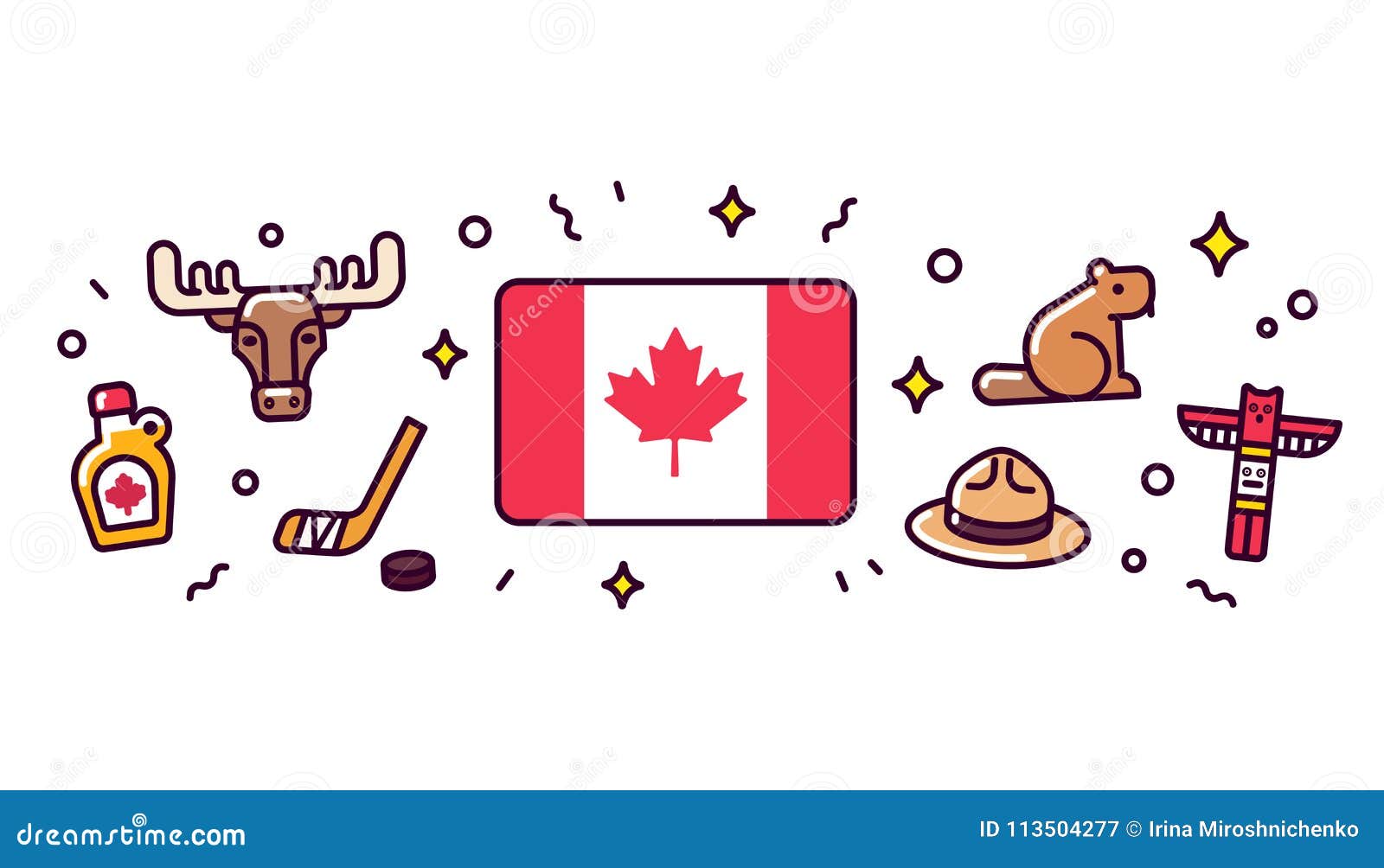 Ejemplo De Los Símbolos De Canadá Ilustración del Vector - Ilustración ...