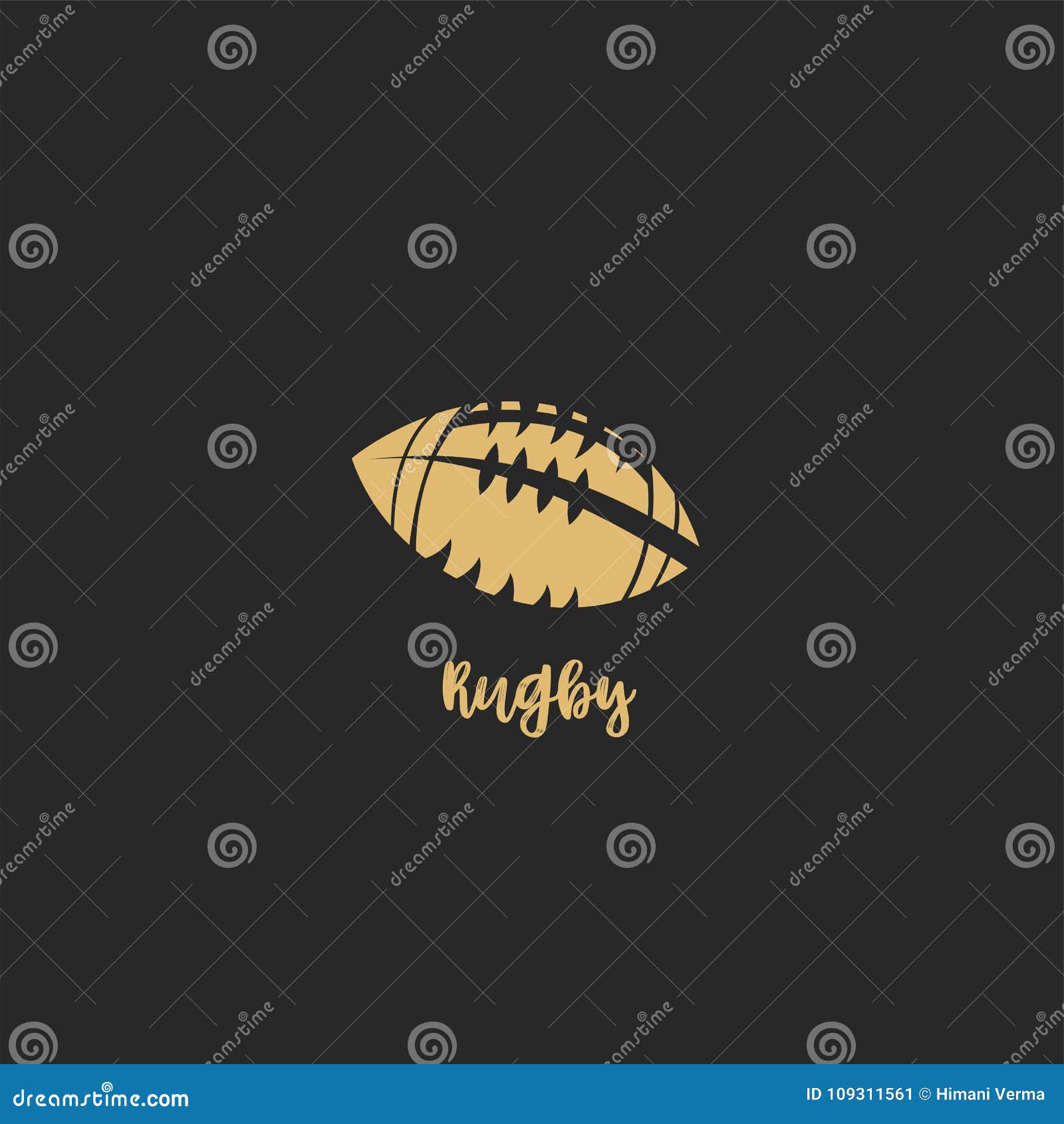 Ejemplo De Oro Del Vector De La Bola De Rugbi Ilustración del Vector ...