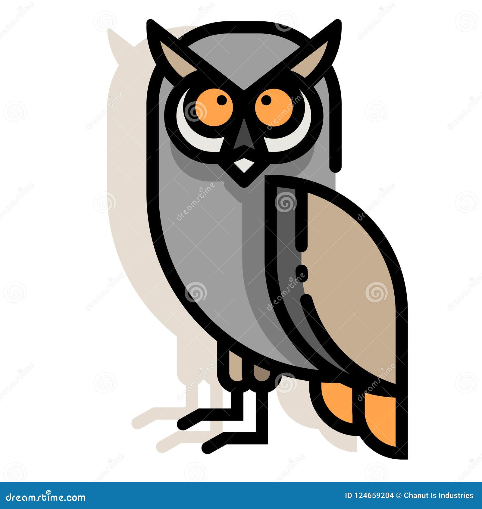 Ejemplo de Owl LineColor ilustración del vector. Ilustración de buho ...