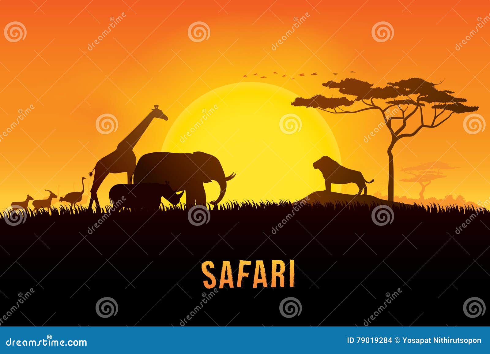 Ejemplo De Safari Vector De África Ilustración del Vector - Ilustración ...