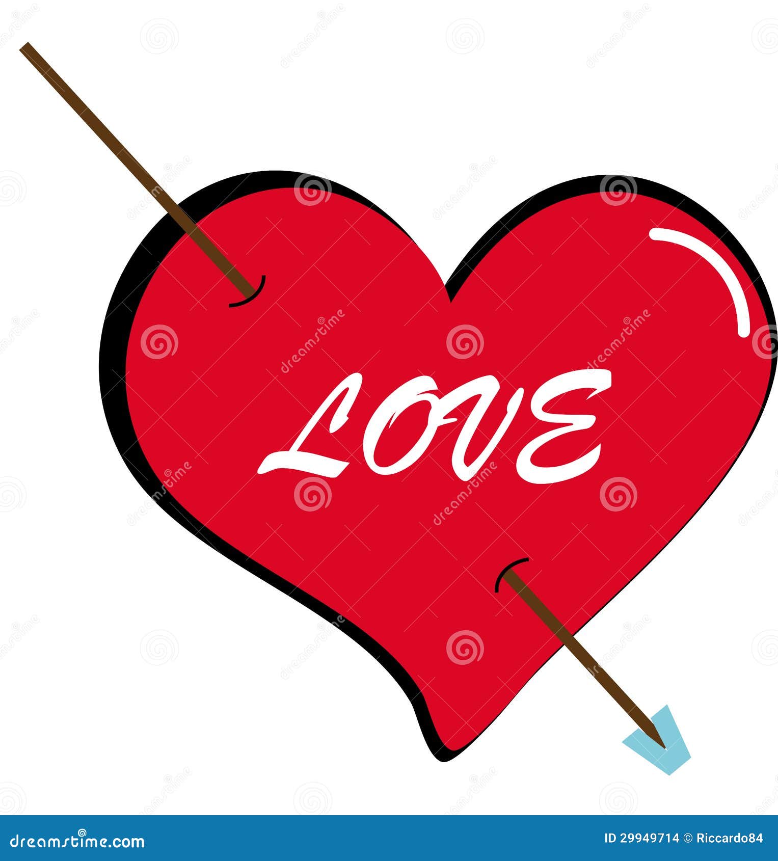 Corazón con la flecha stock de ilustración. Ilustración de icono - 29949714