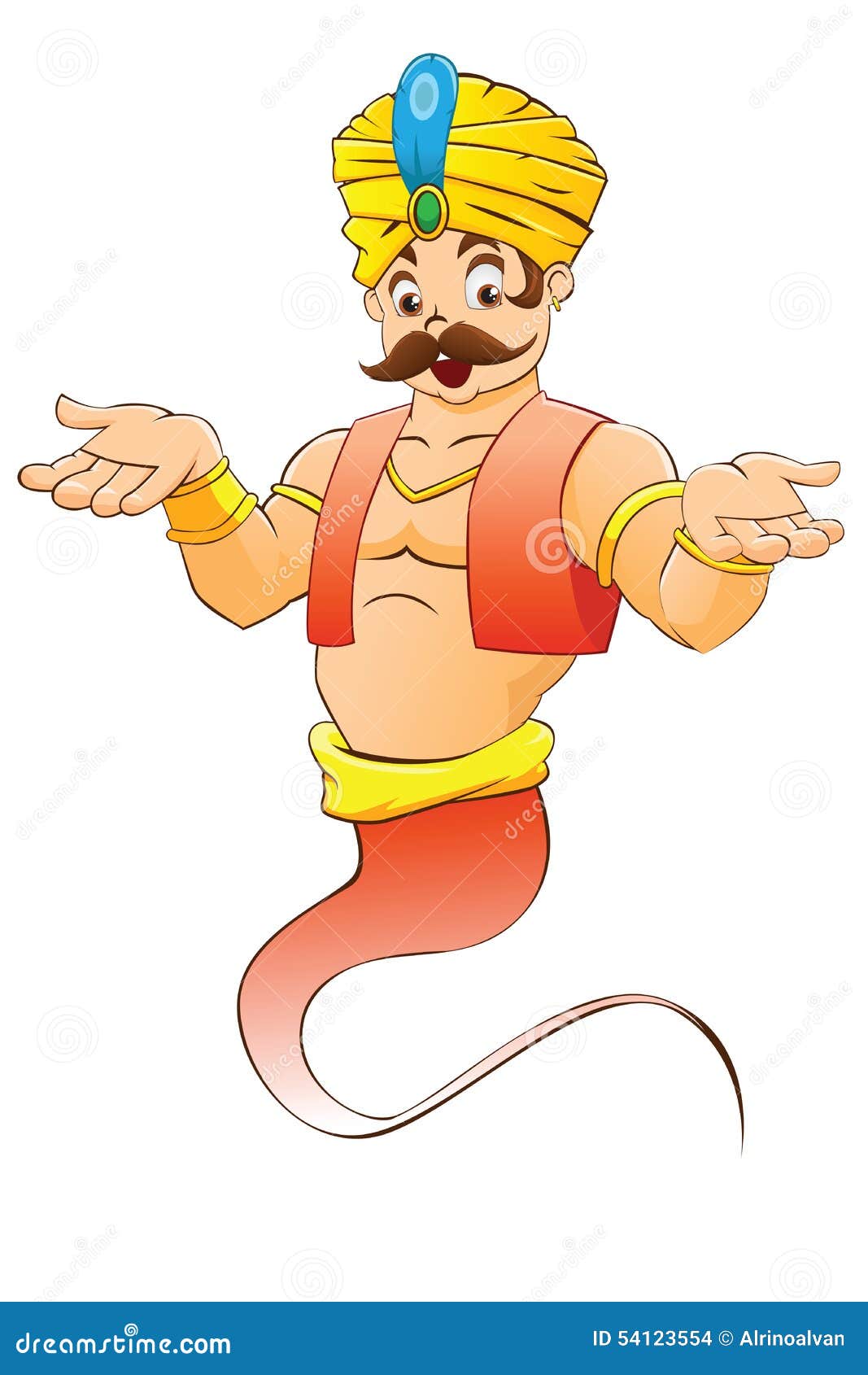 Ejemplo de un genio ilustración del vector. Ilustración de pluma - 54123554