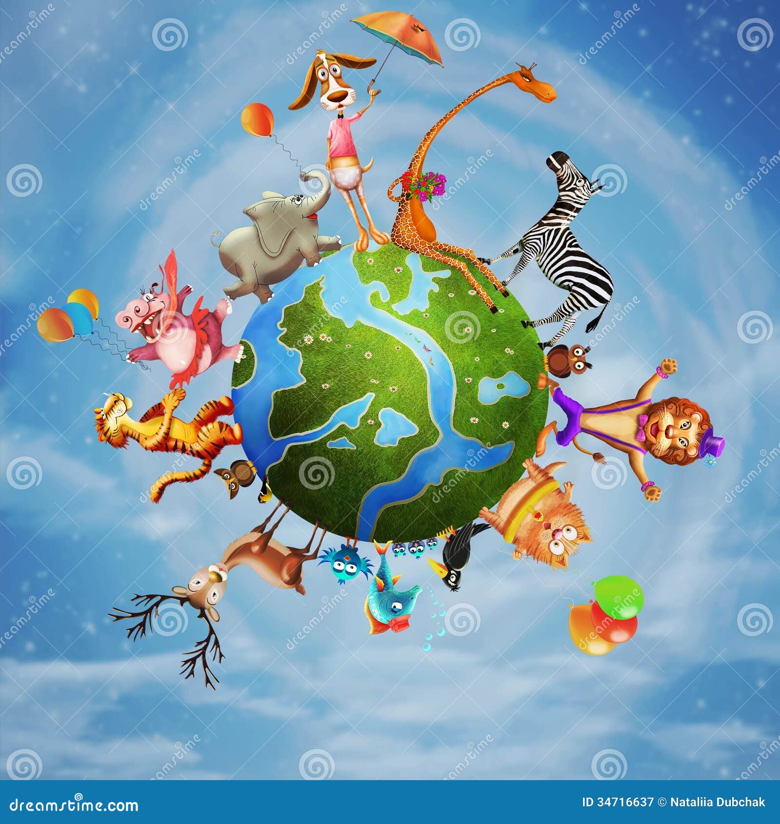 Ejemplo De Un Planeta Animal Stock de ilustración - Ilustración de ...