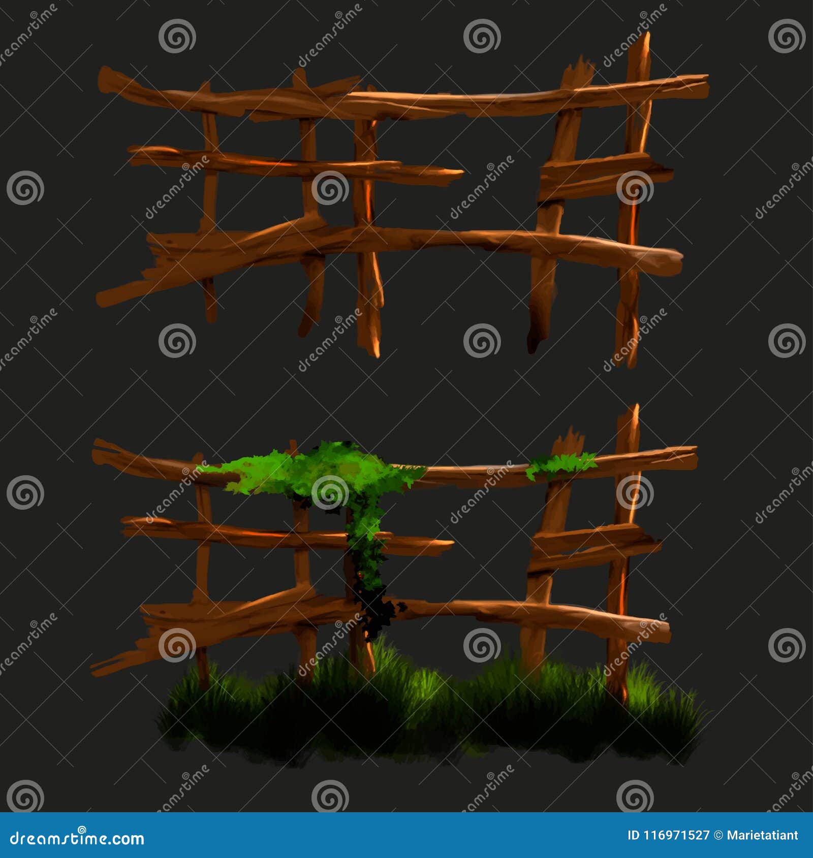 Ejemplo De Una Cerca De Madera Ilustración del Vector - Ilustración de ...