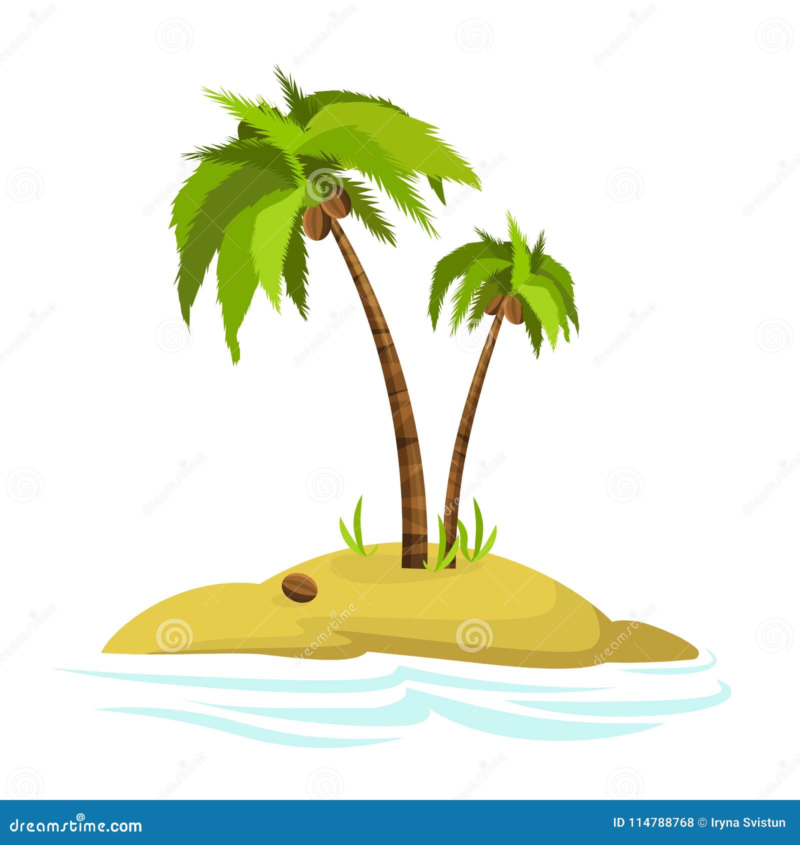 Ejemplo De Una Palmera En Una Isla Ilustración del Vector - Ilustración ...