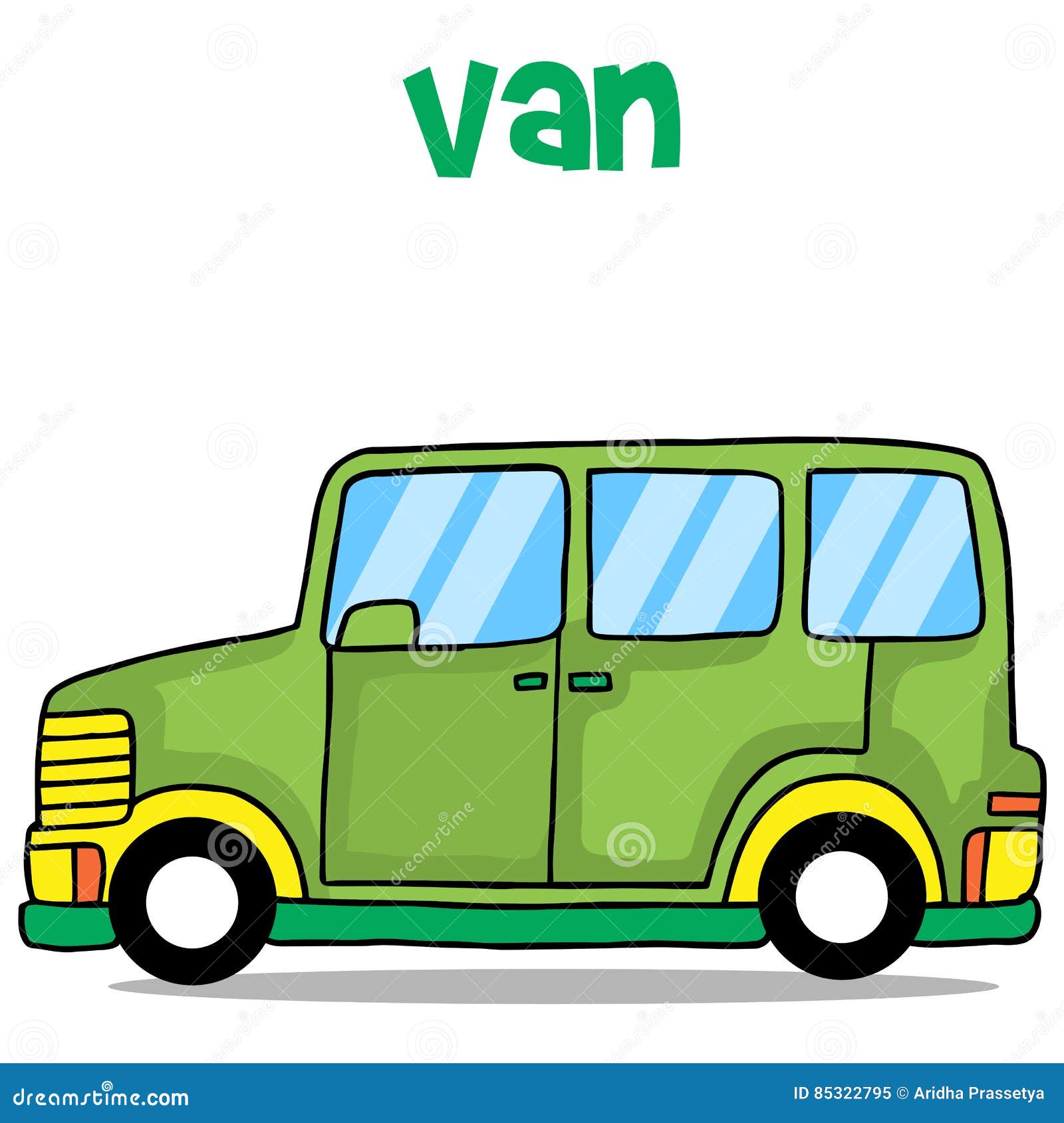 Ejemplo De Van Verde Cartoon Ilustración del Vector - Ilustración de ...