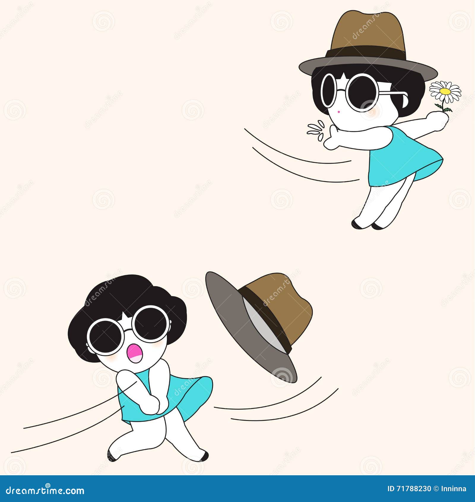 Ejemplo De Windy Day Character Ilustración del Vector - Ilustración de ...