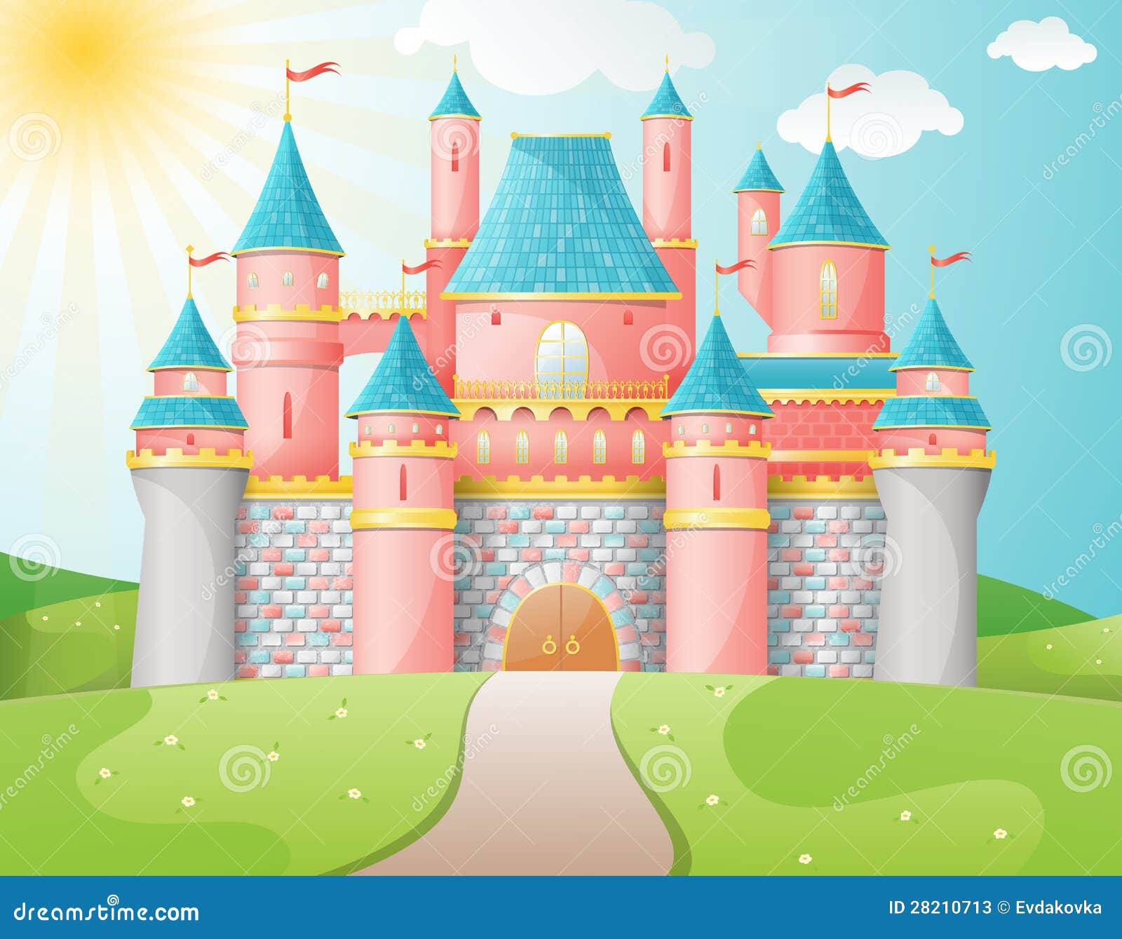 Ejemplo Del Castillo Del Cuento De Hadas. Ilustración del Vector ...