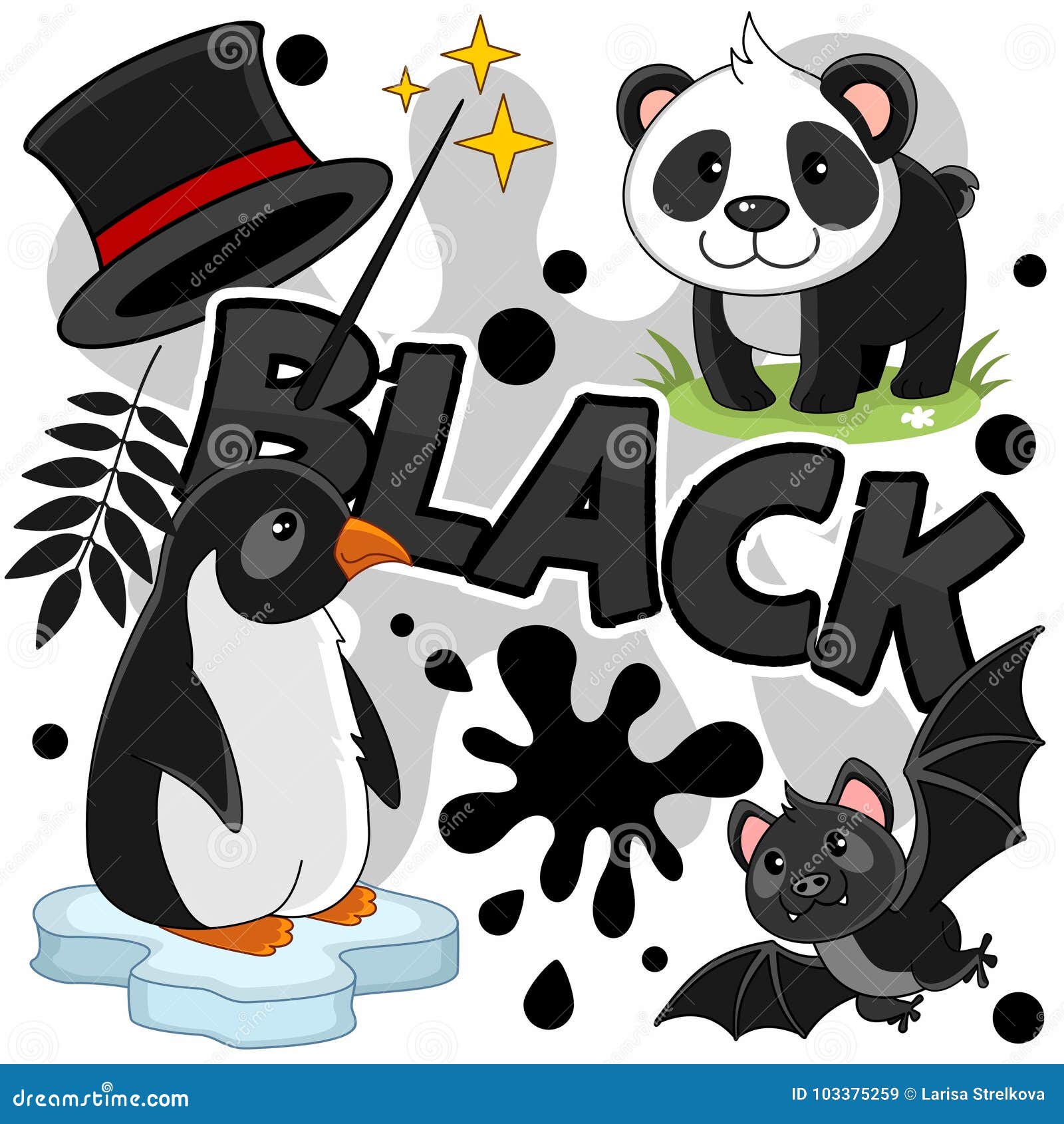 Ejemplo del color negro ilustración del vector. Ilustración de palo ...