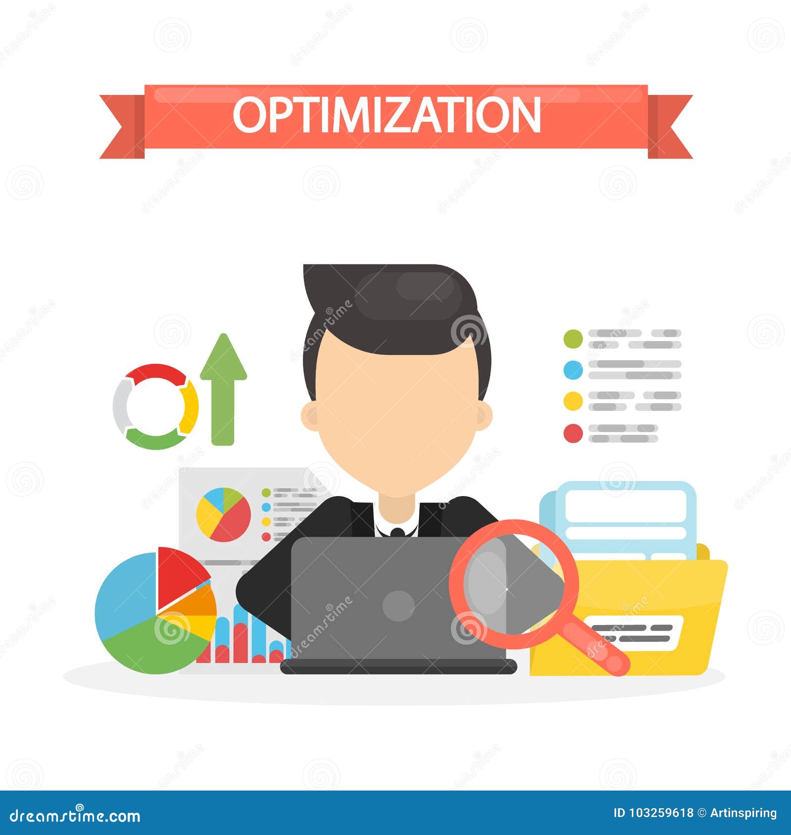 Ejemplo Del Concepto De La Optimización Ilustración del Vector ...