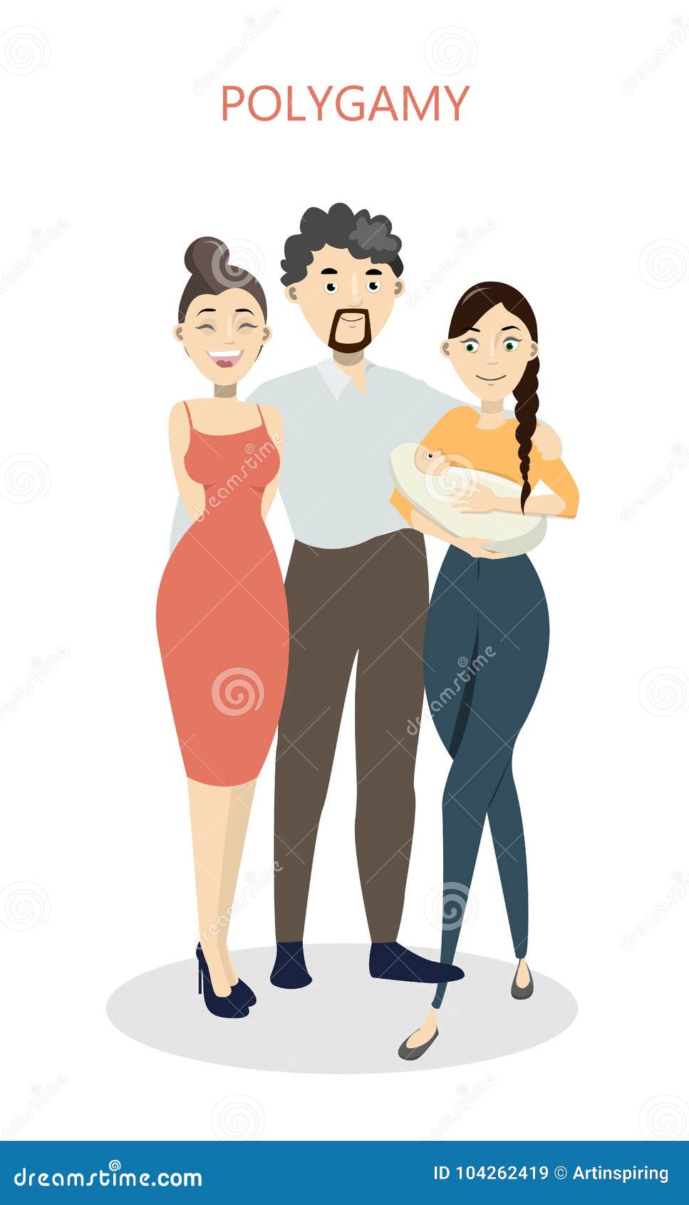 Ejemplo Del Concepto De La Poligamia Ilustración del Vector ...