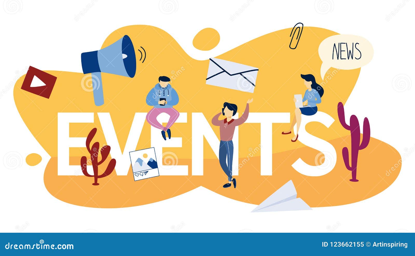 Ejemplo Del Concepto De Los Eventos Ilustración del Vector ...