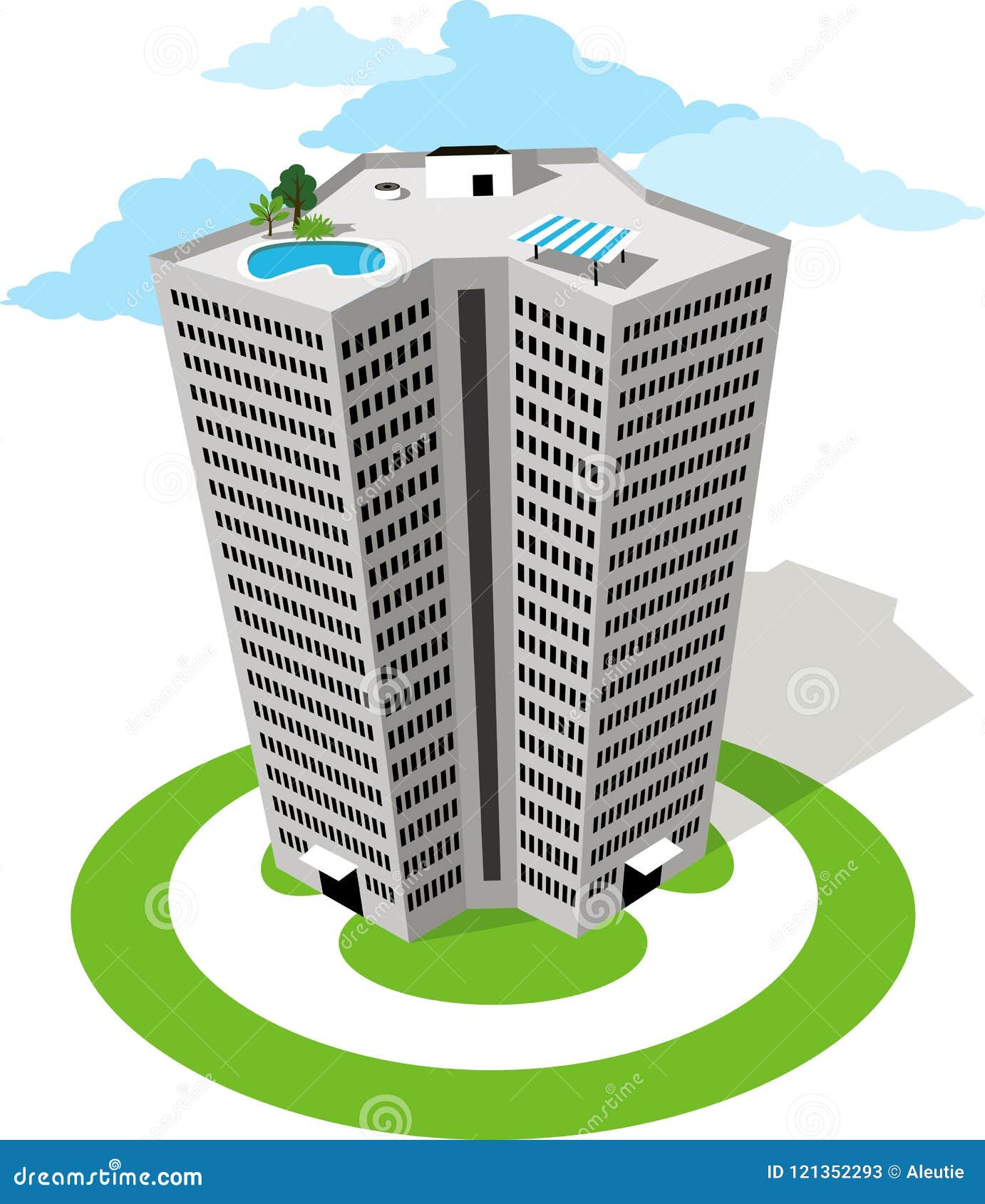 Ejemplo Del Edificio De La Propiedad Horizontal Ilustración del Vector ...