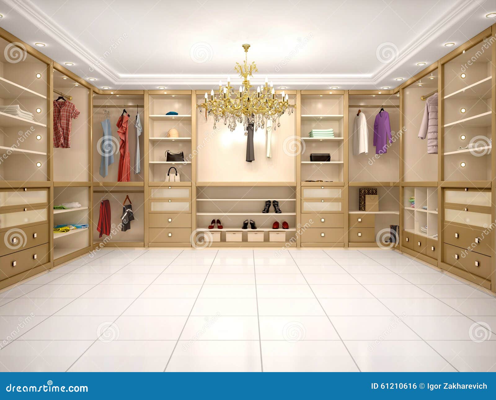 Ejemplo Del Guardarropa De Lujo En Estilo Moderno Stock de ilustración ...