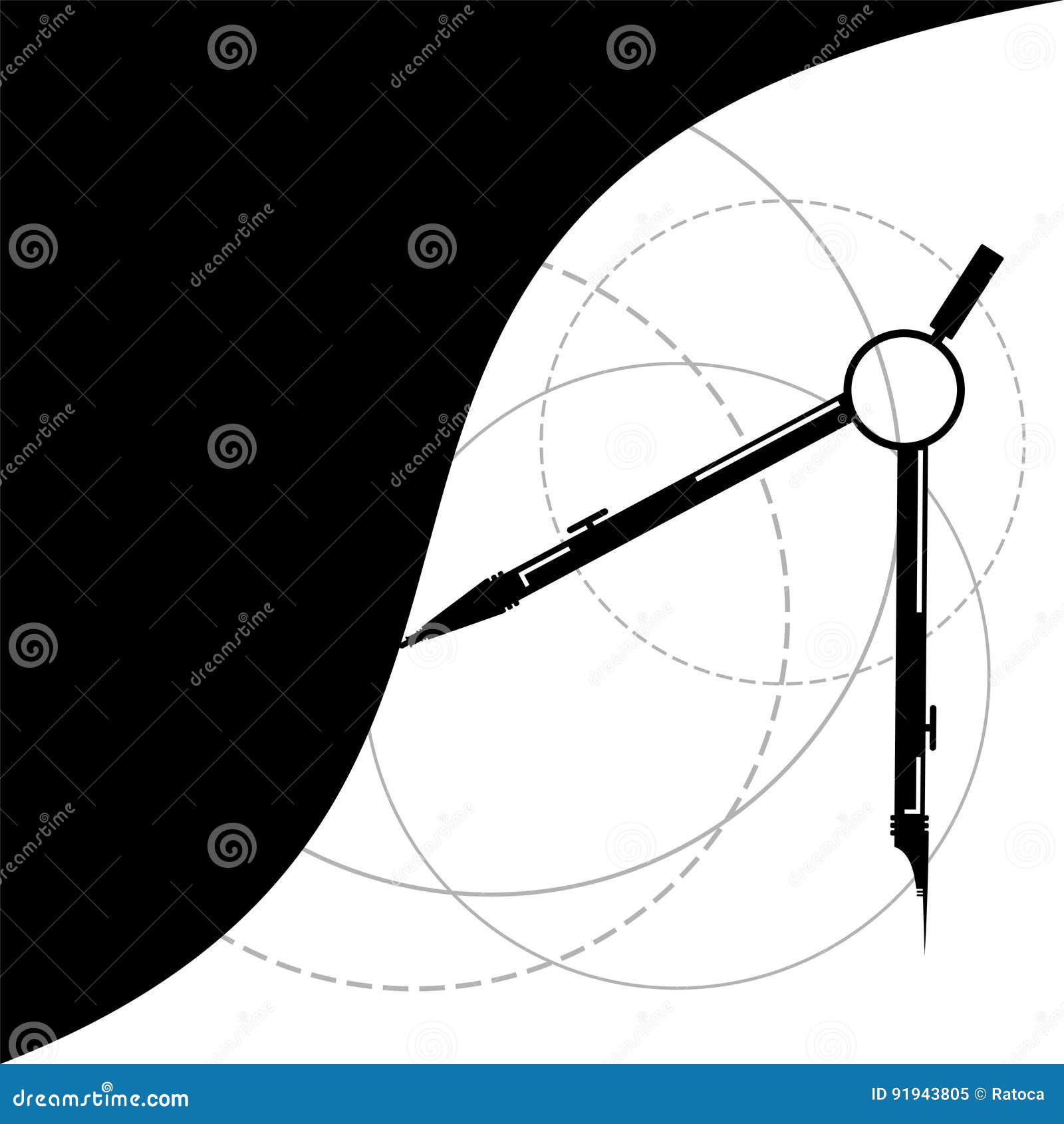 Ejemplo Del Instrumento Del Compás Ilustración del Vector - Ilustración ...